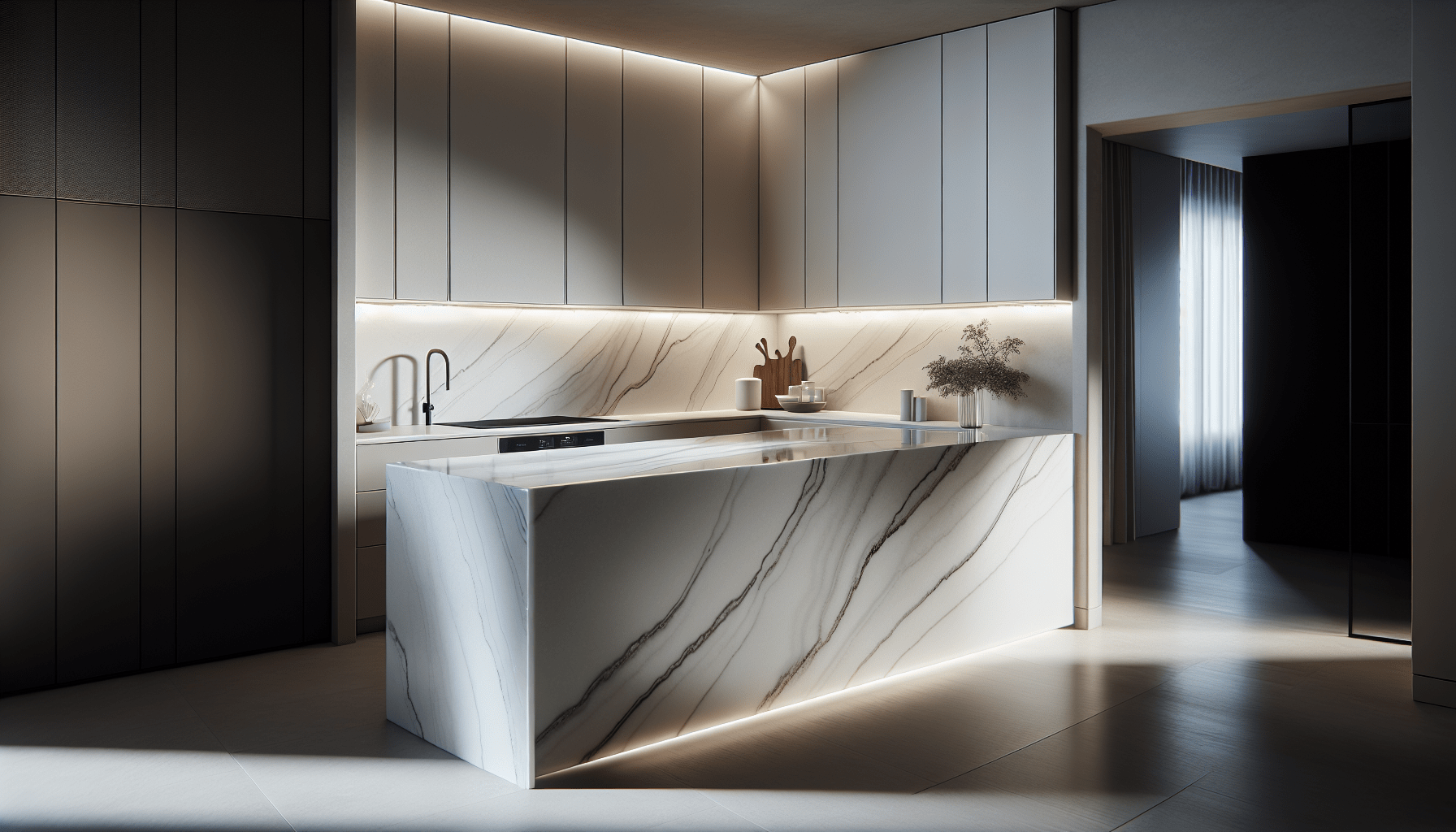 Elevate Spaces with White Aurora Quartz Countertop Luxury – Zicana Boutique