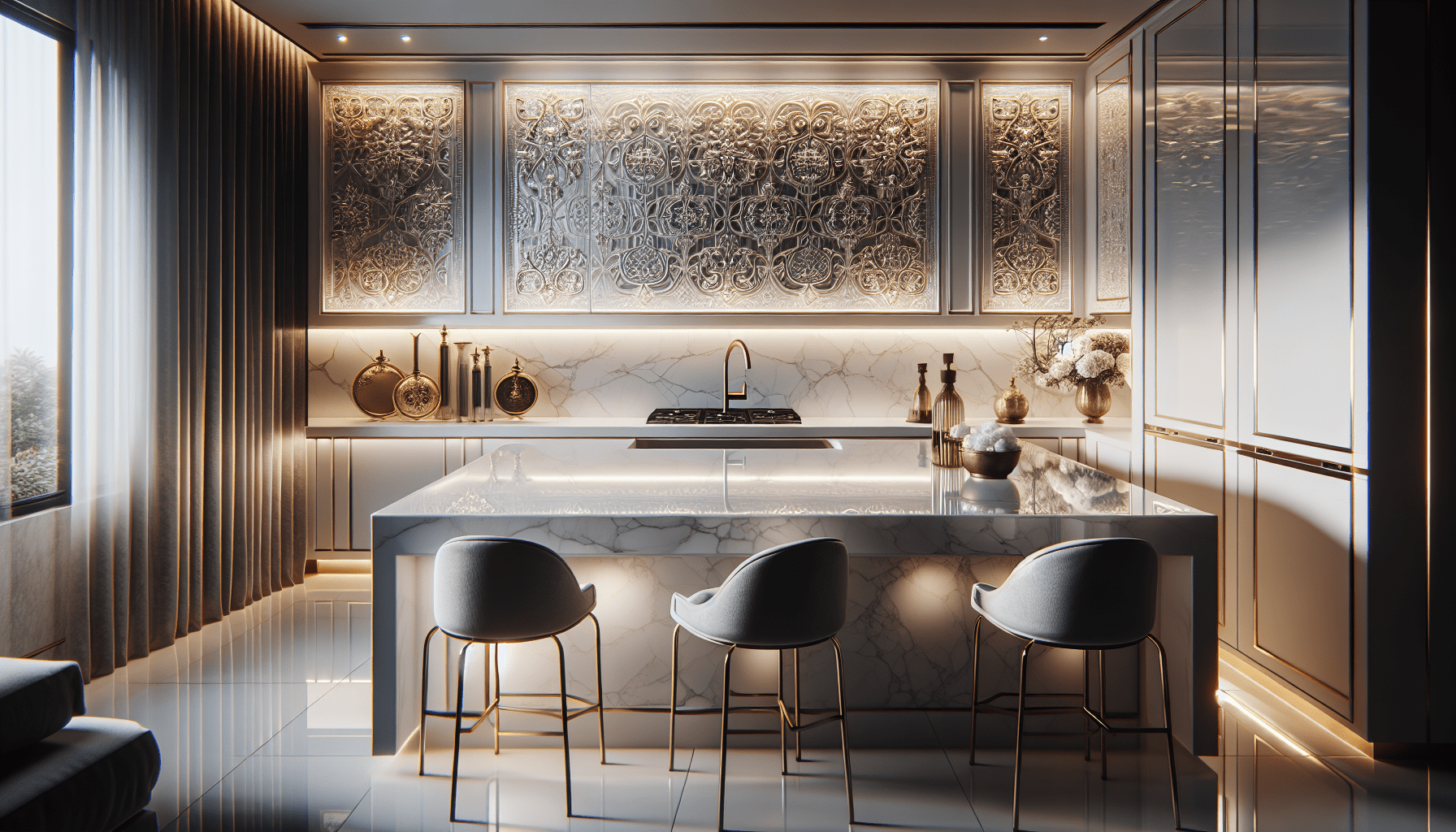 Designing Luxurious Spaces: Backsplash with White Quartz Countertops ...