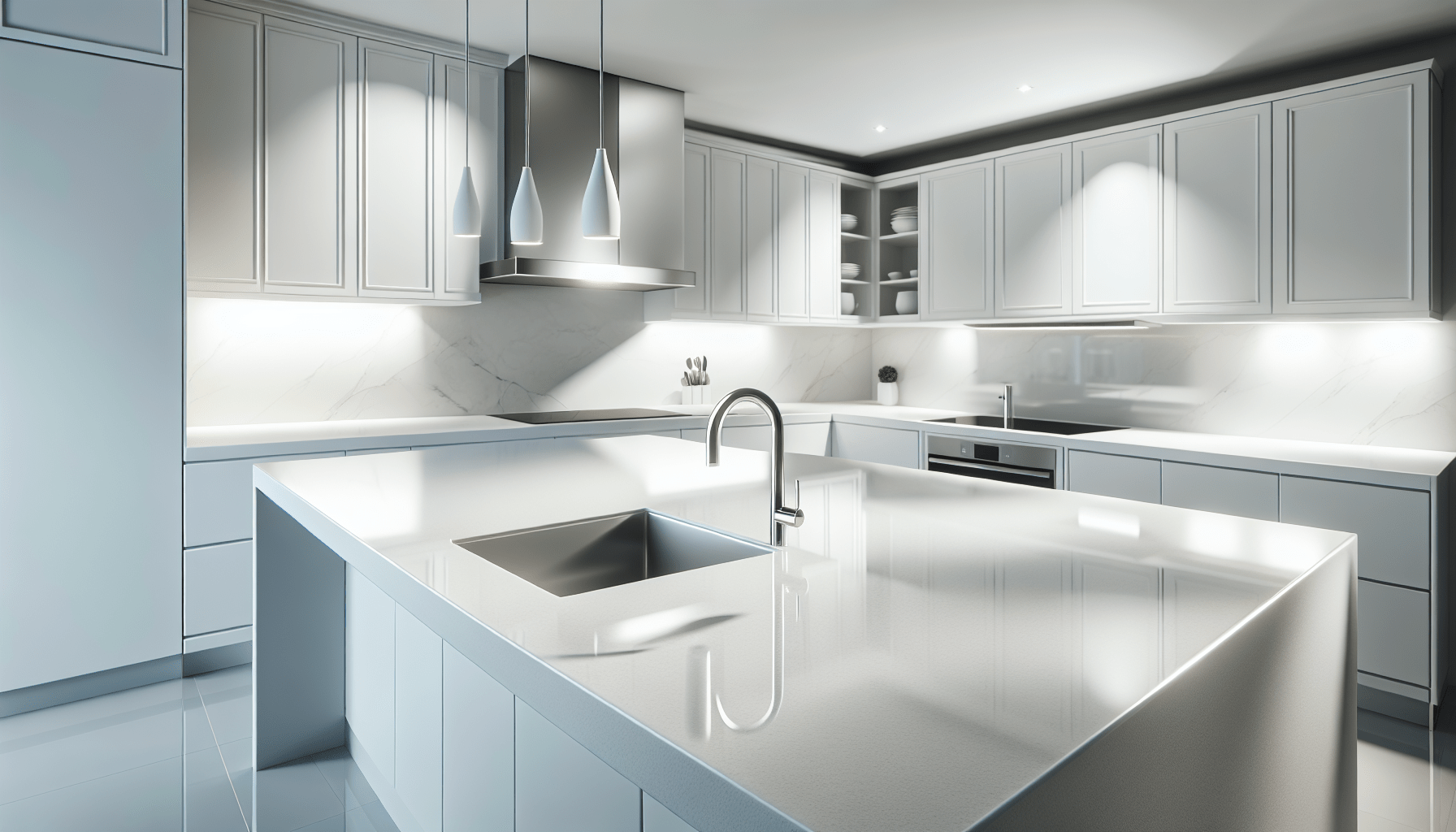 Elegance of Plain White Quartz Countertops for Modern Homes – Zicana ...