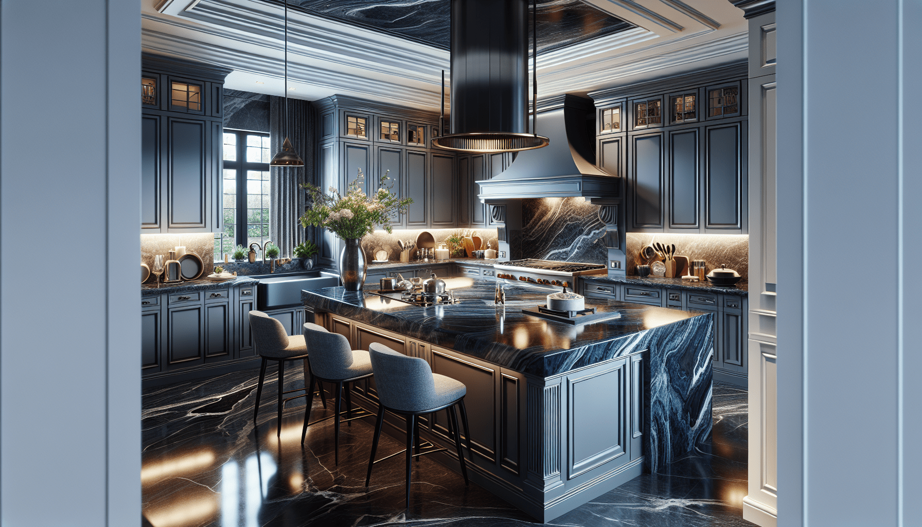 Elegance Unveiled: Dark Blue Granite Countertops for Discerning Homes ...