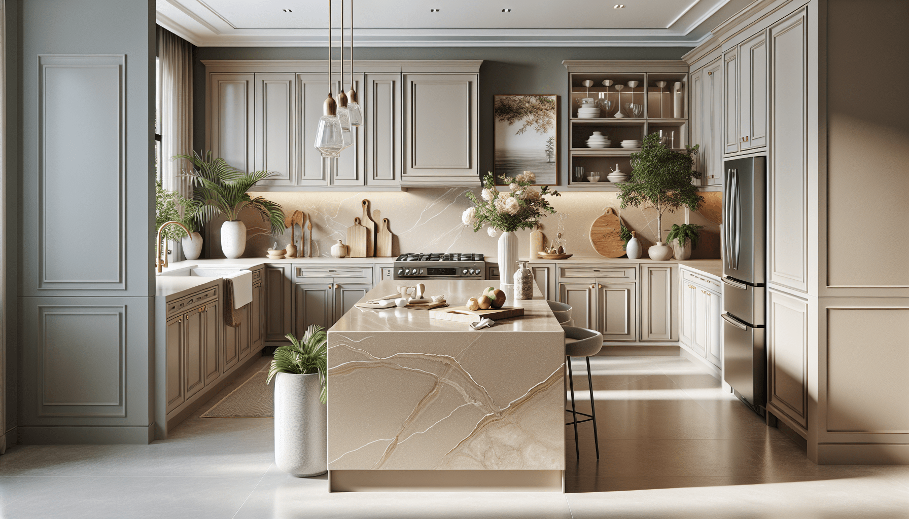 Elegant Beige Quartz Countertops for Discerning Homeowners and Profess ...