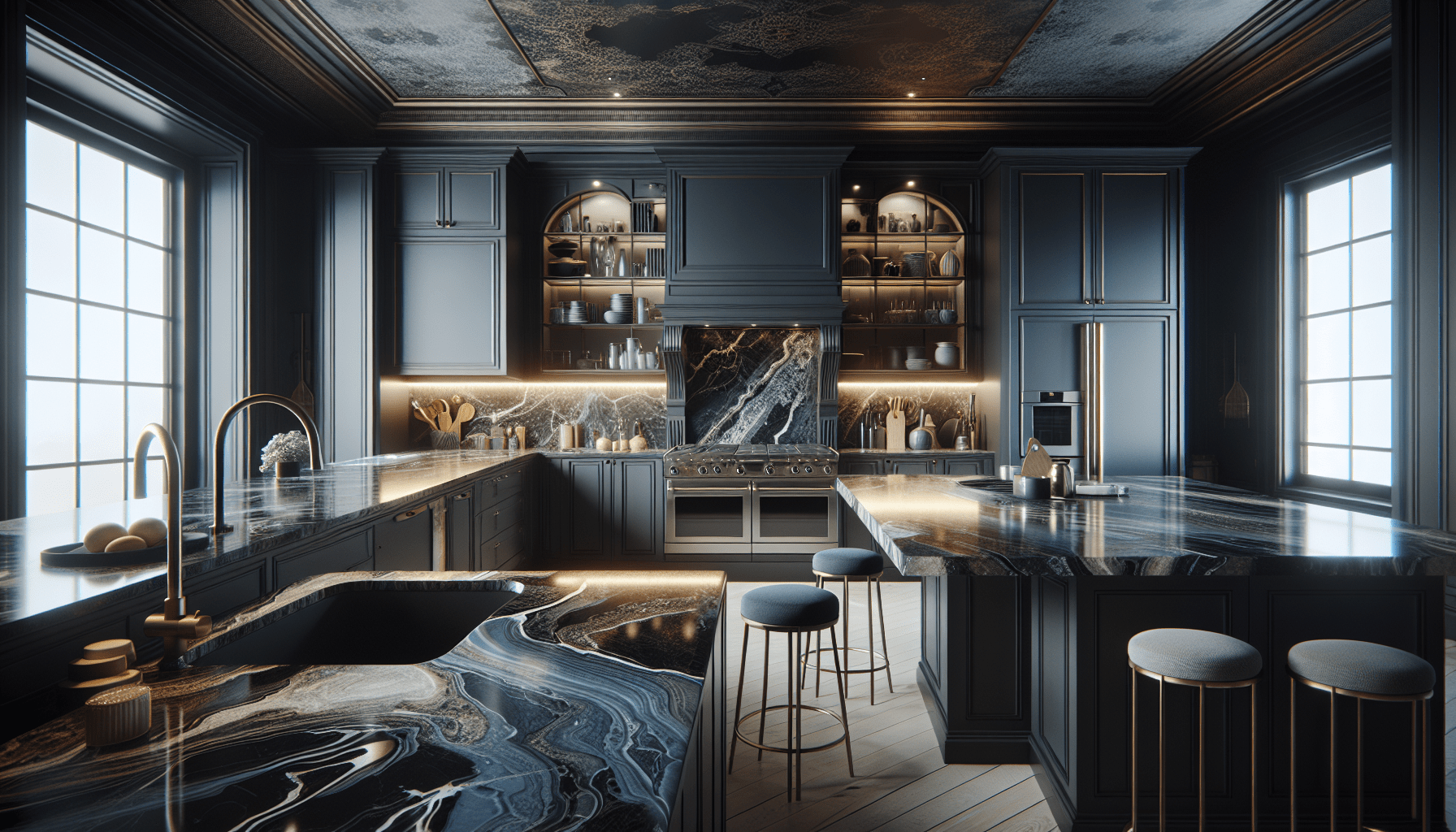 Elegant Black & Blue Granite Countertops for Sophisticated Spaces ...