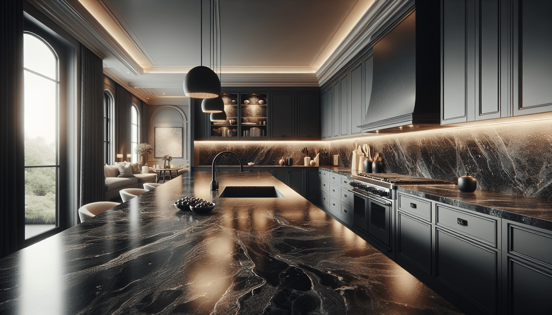 Elegant Black Granite Countertop Colors for Luxury Interiors – Zicana ...