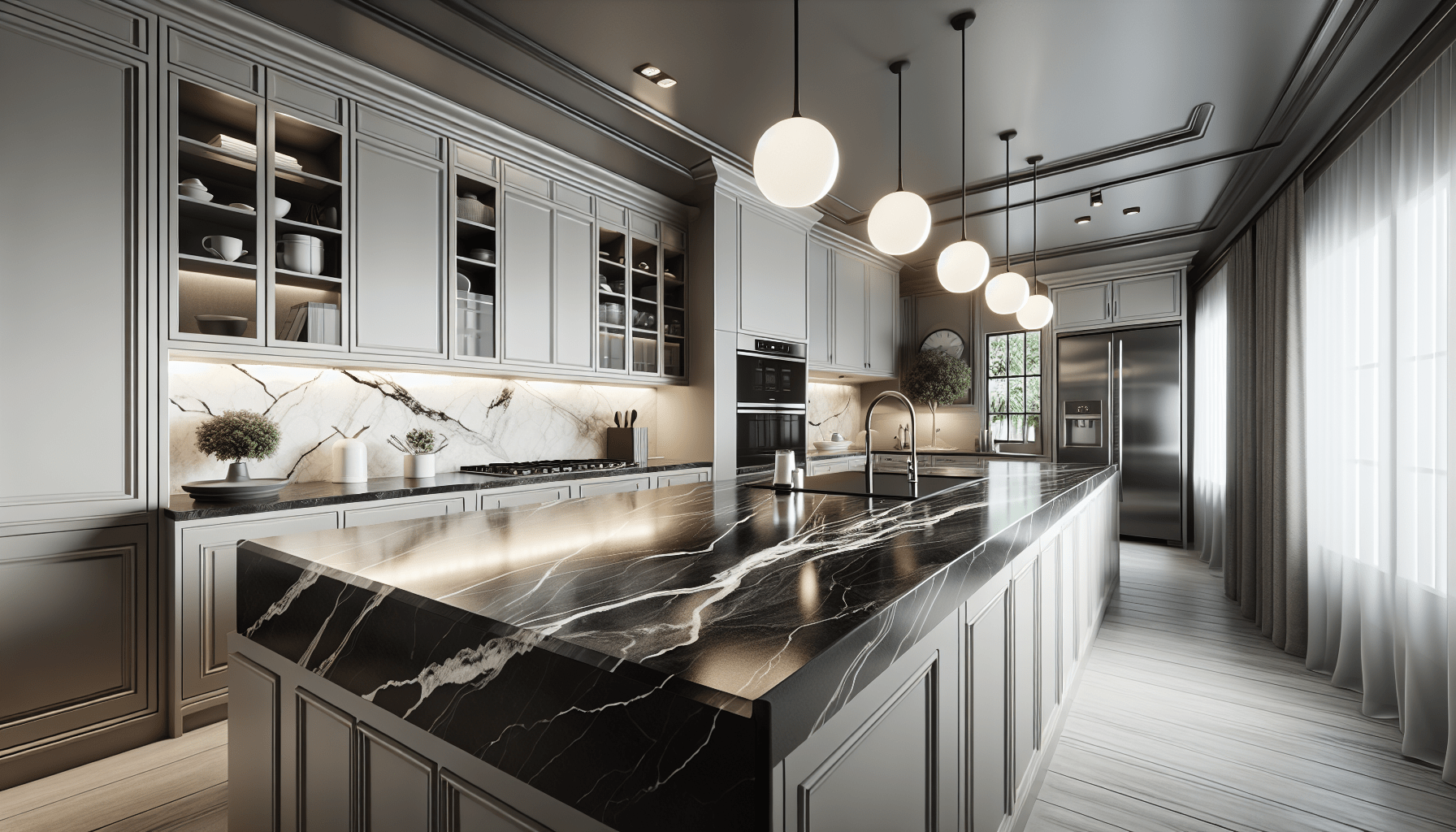 Elegant Black Marble Quartz Countertops: The Ultimate Guide – Zicana ...