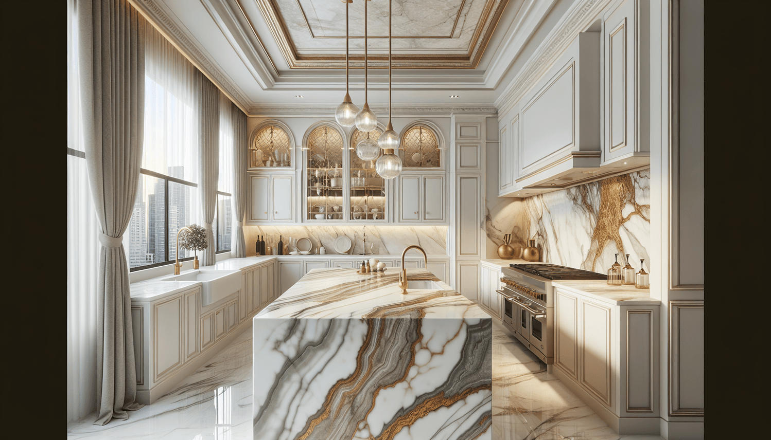 Elegant Calacatta Gold Marble Countertops for Luxury Spaces – Zicana ...