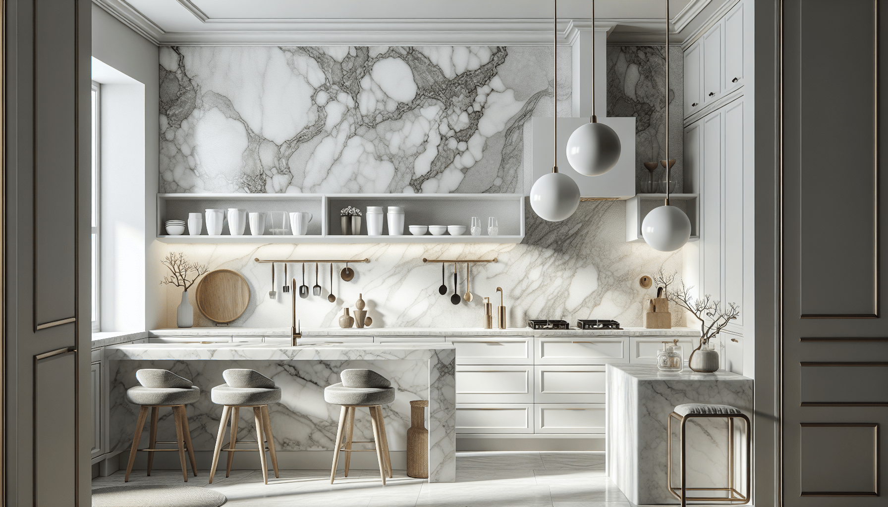Elegant White and Gray Marble Countertops: Timeless Design Choices ...