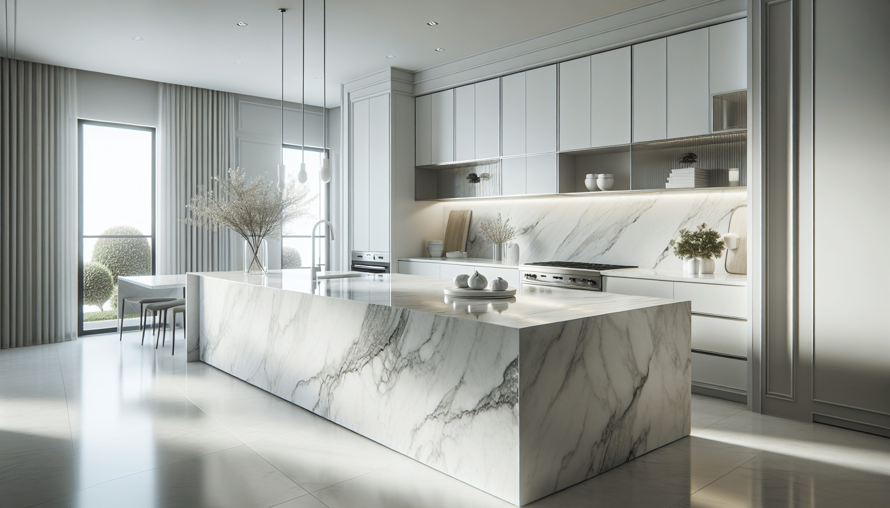 Elevate Interiors with Elegant Carrara Marmi Quartz Countertops ...