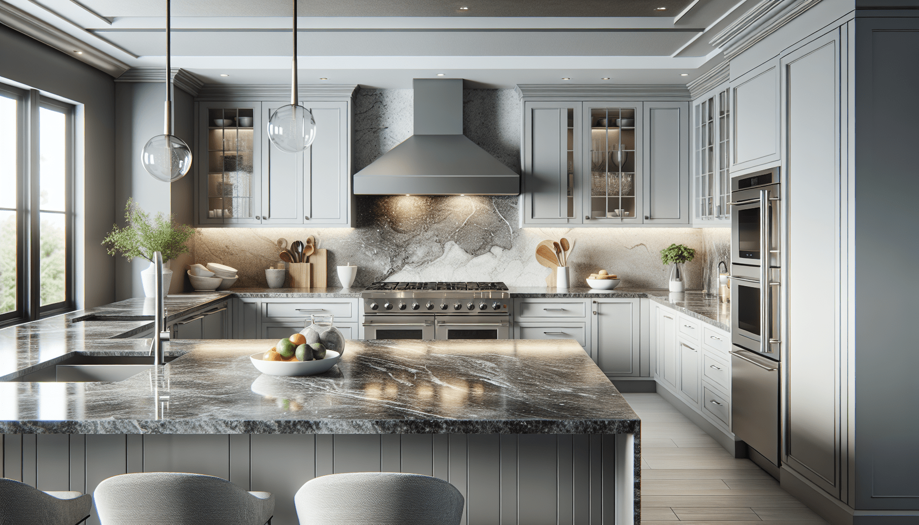 Elevate Interiors with Luxurious Grey Granite Kitchen Countertops ...