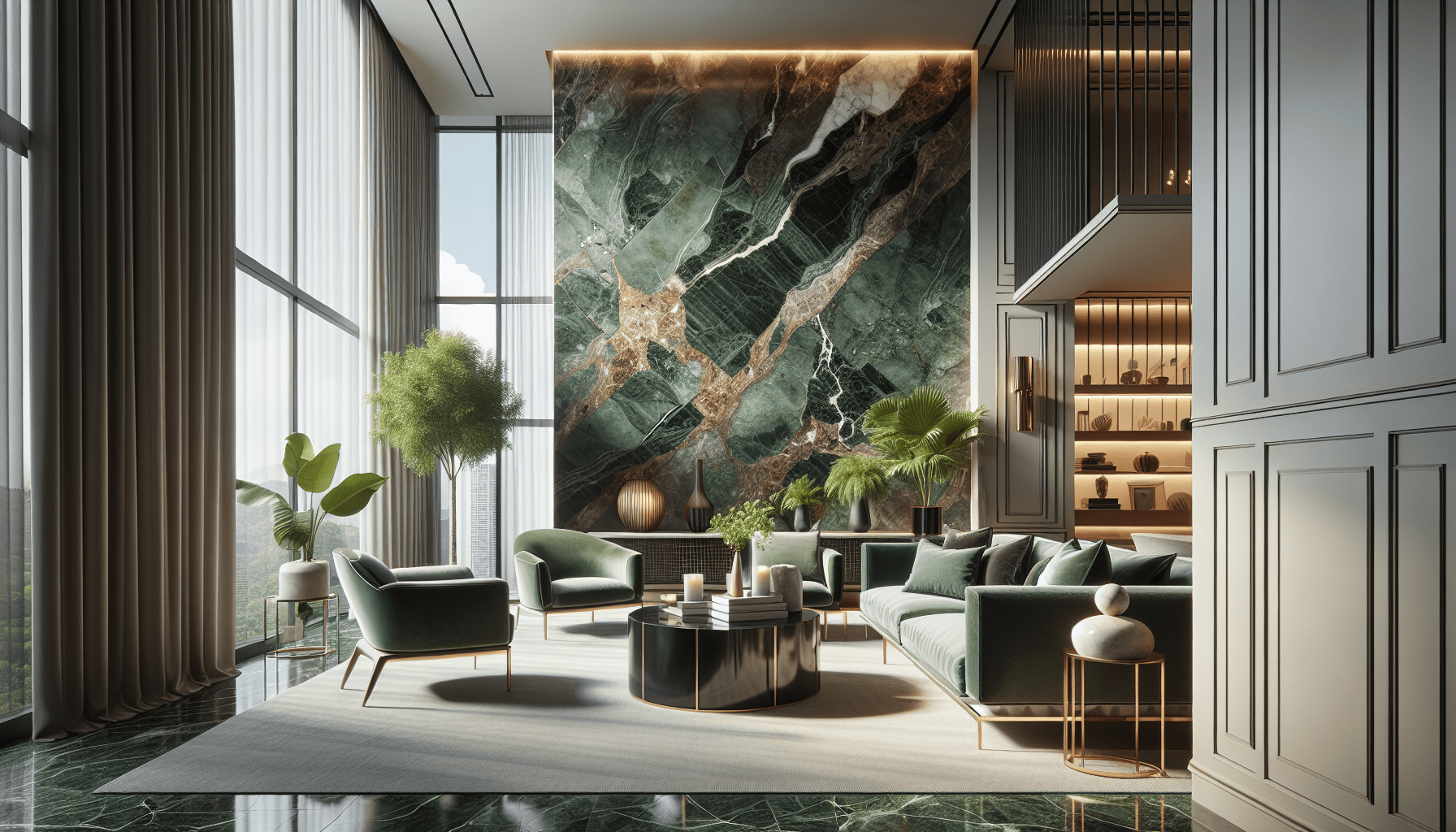 Elevate Interiors with Rainforest Green Marble Slab Solutions – Zicana ...