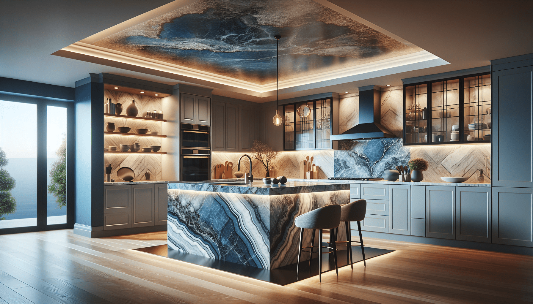 Elevate Kitchens with Stunning Blue Marble Countertops – Zicana Boutique