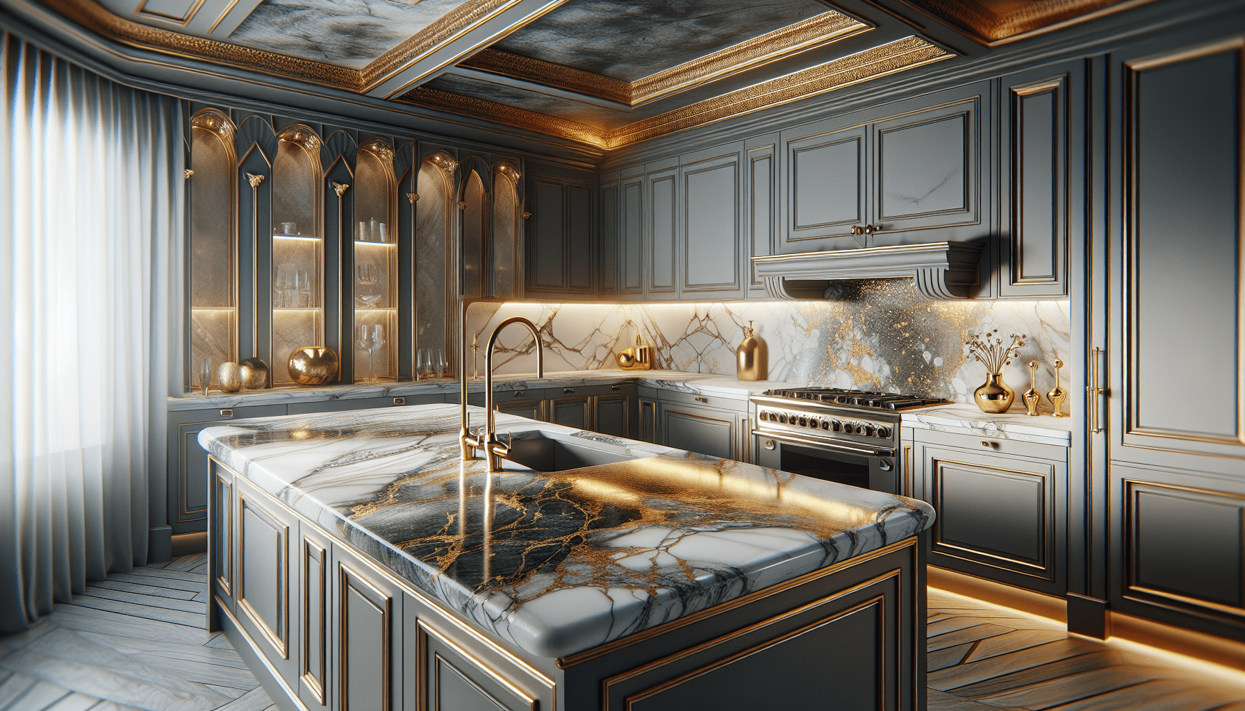Elevate Spaces: Granite Countertops with Stunning Gold Accents – Zicana ...