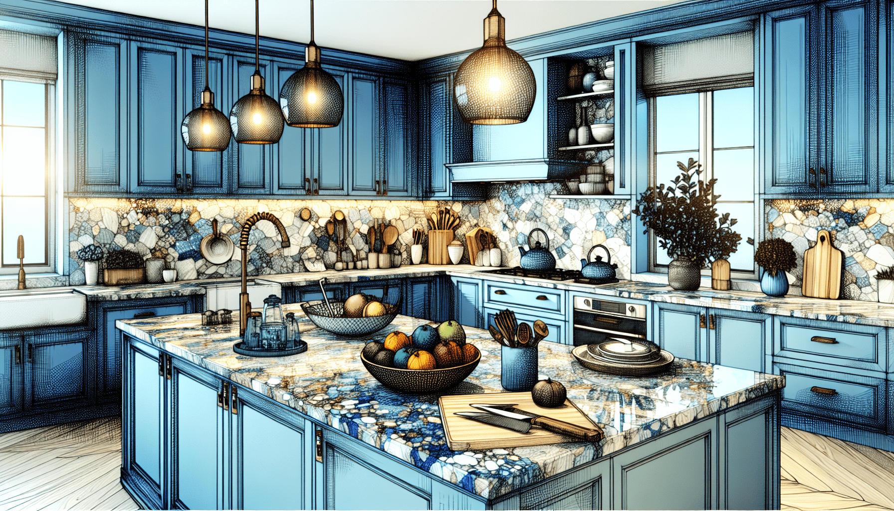 Elevate Spaces with Blue Granite Kitchen Countertops Excellence ...