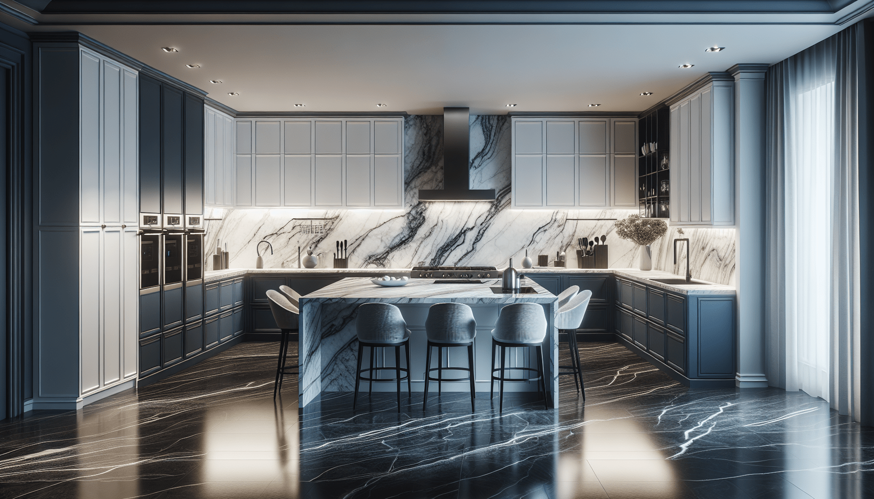 Elevate Spaces with Elegant Dark Blue Marble Countertops – Zicana Boutique