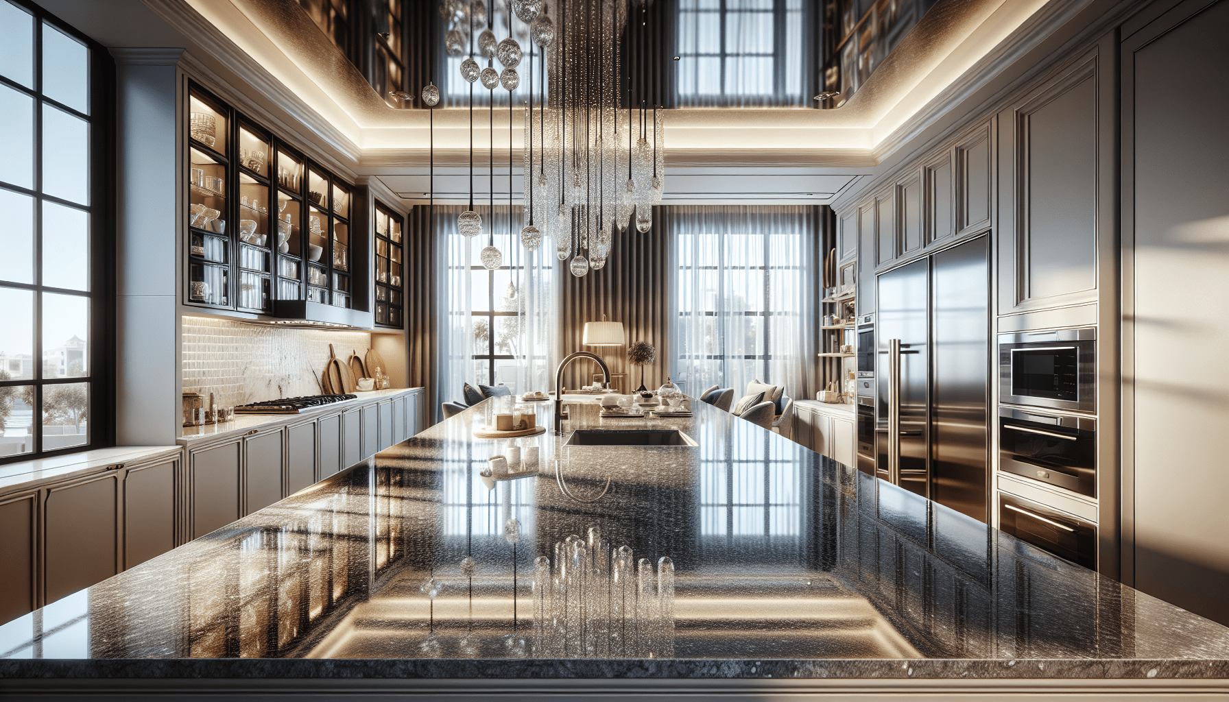 Elevate Spaces with Exquisite Shiny Quartz Countertops – Zicana Boutique