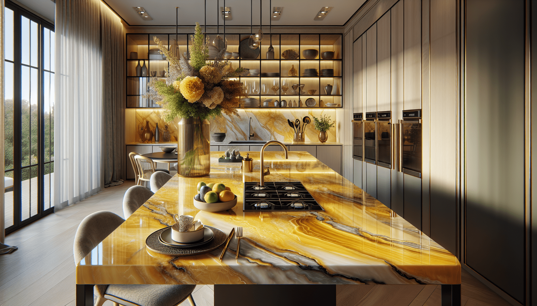 Elevate Spaces with Luxurious Yellow Marble Countertops – Zicana Boutique
