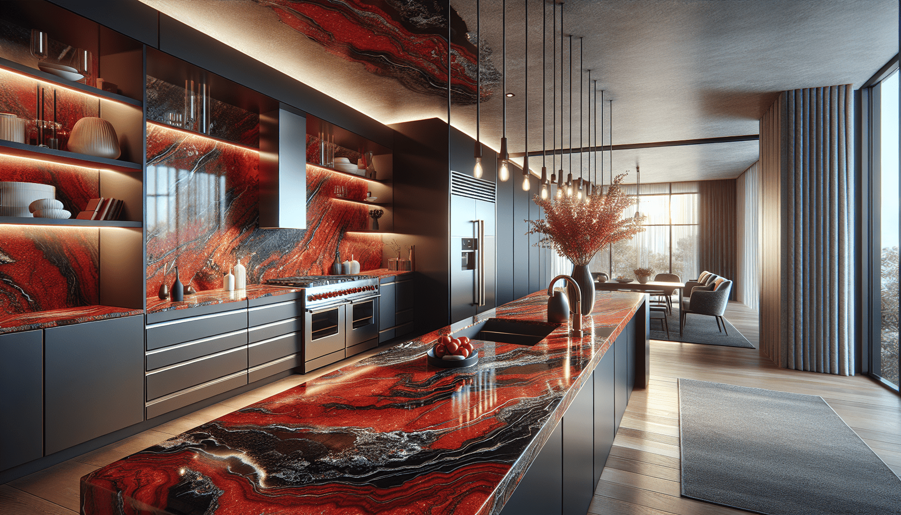 Elevate Spaces with Red Dragon Granite Countertops – Zicana Boutique