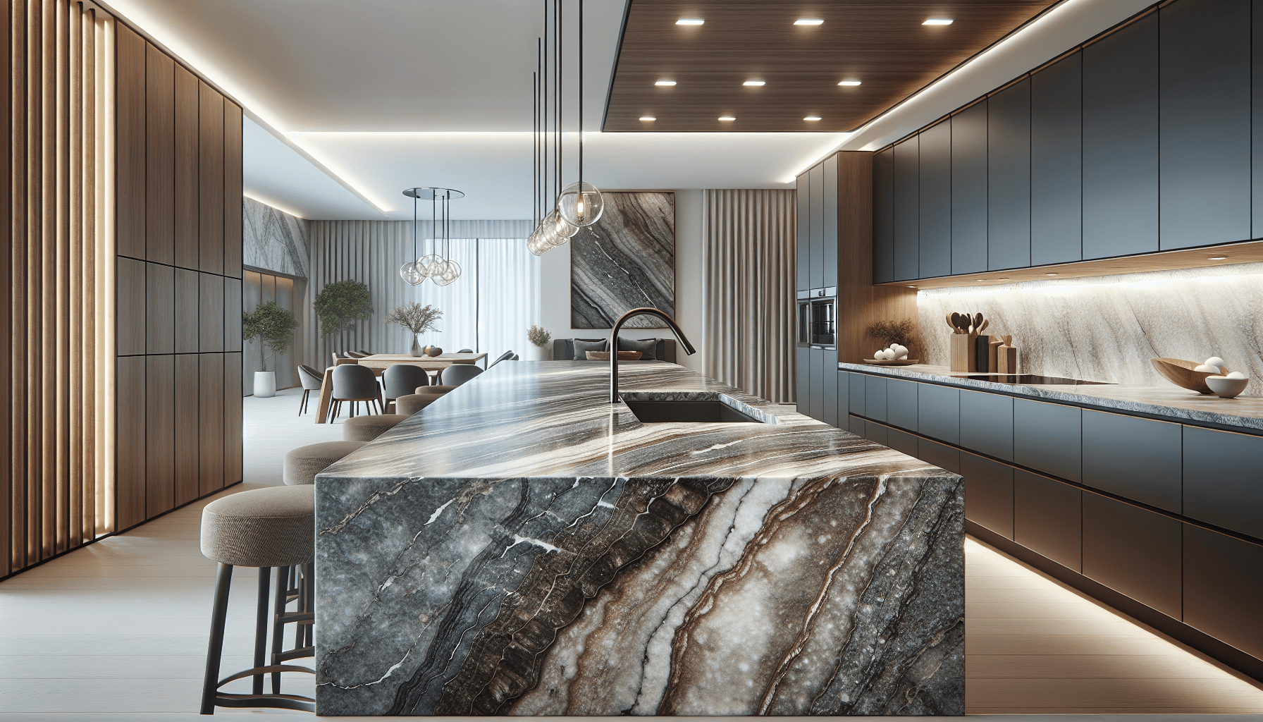 Elevate Spaces with Waterfall Edge Granite Countertops – Zicana Boutique