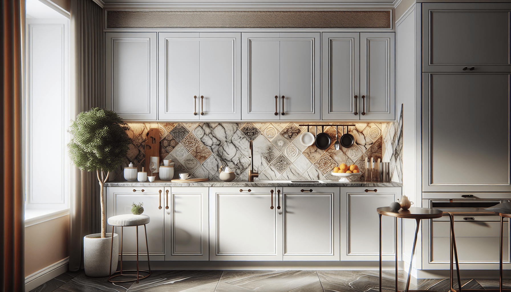 Elevate White Kitchen Cabinets with Granite Countertops Solutions – Z ...