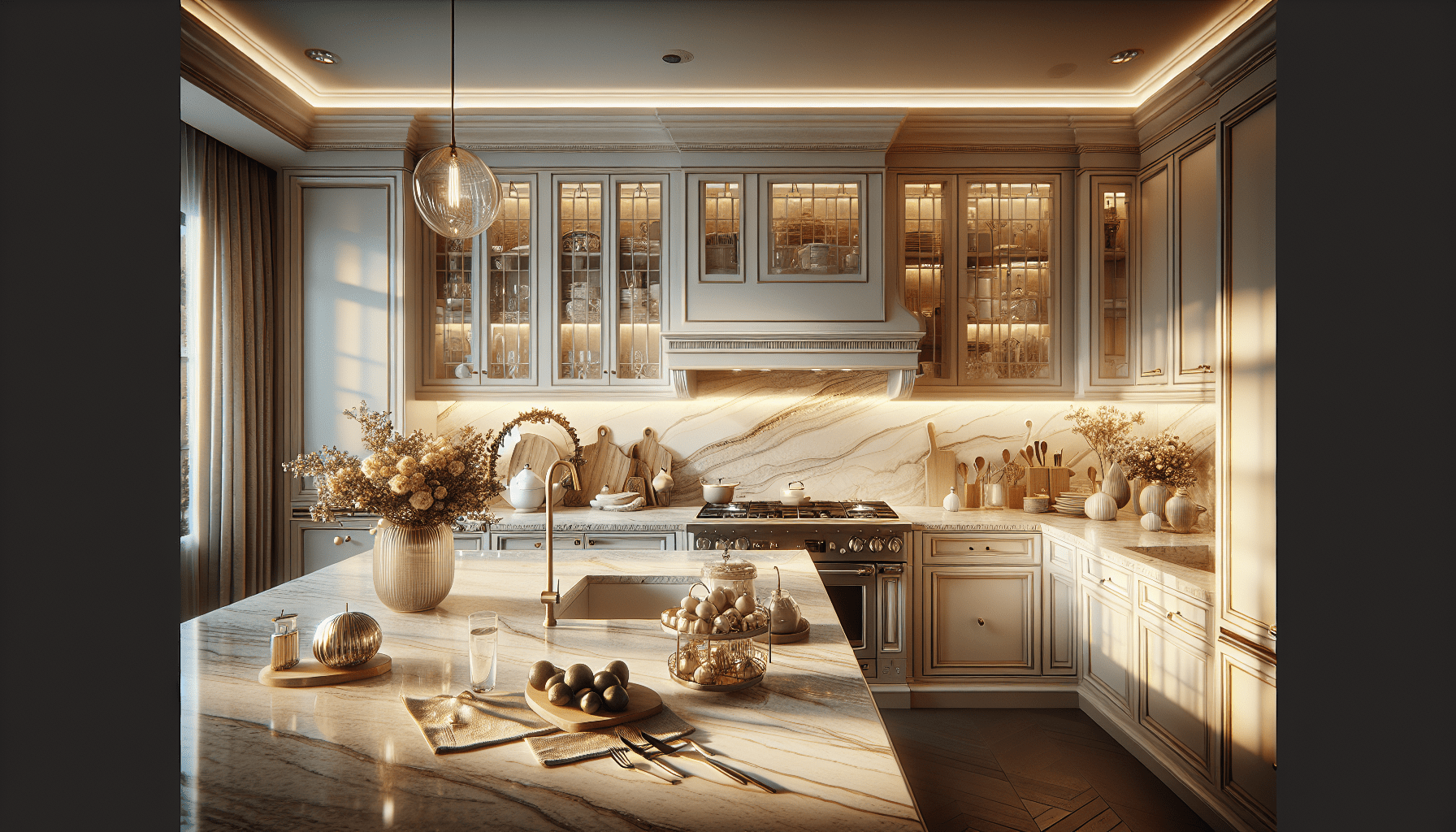 Elevate Your Space: Quartz Countertops with Cream Cabinets – Zicana ...