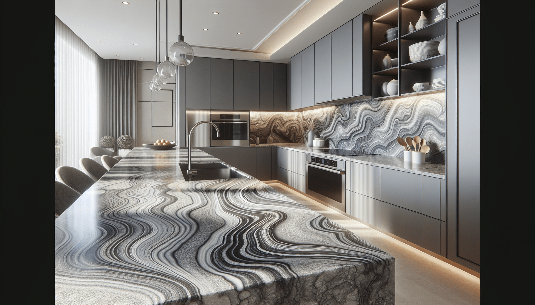 Elevate Your Space with Gray Wave Granite Countertops – Zicana Boutique