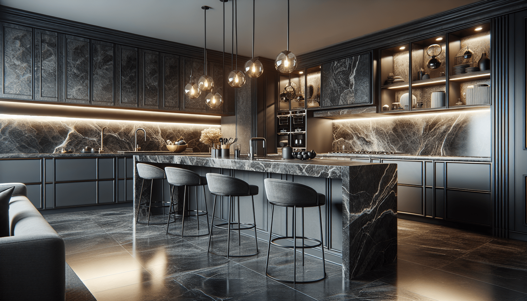 Enhance Elegance with Dark Grey Granite Countertops for Luxurious Spac ...