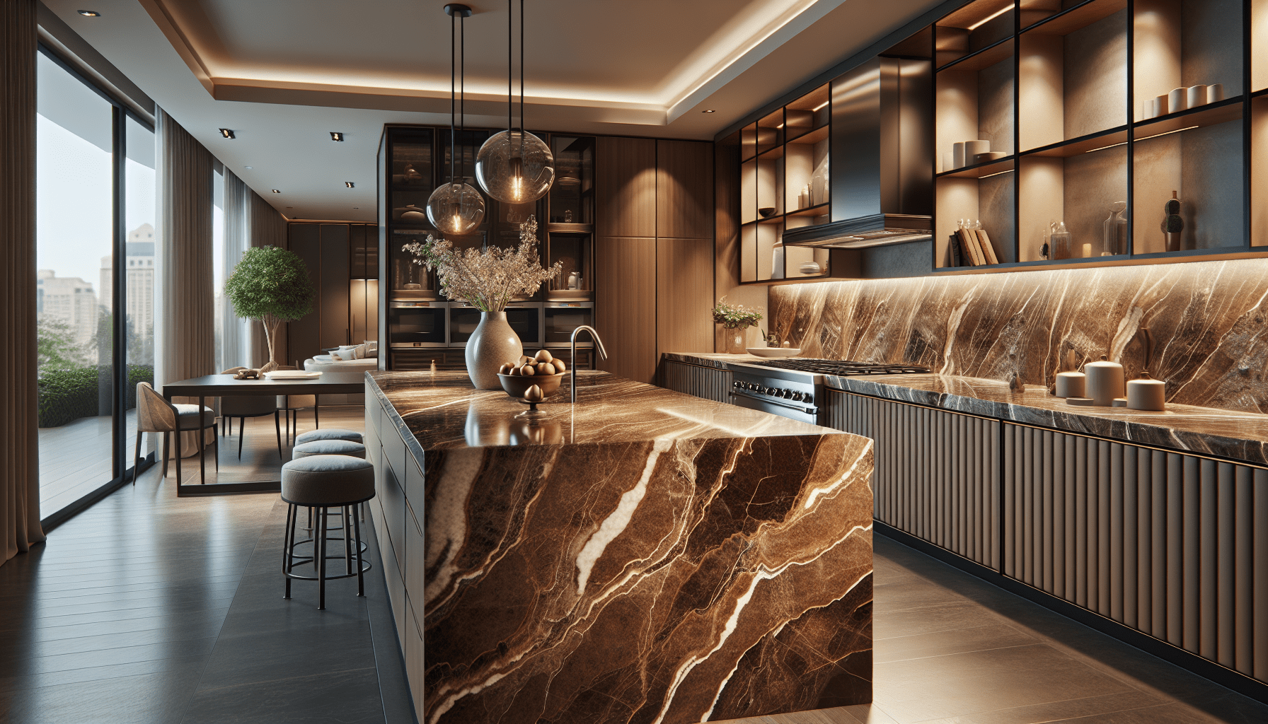 Enhance Interiors with Exquisite Brown Marble Countertops – Zicana Boutique