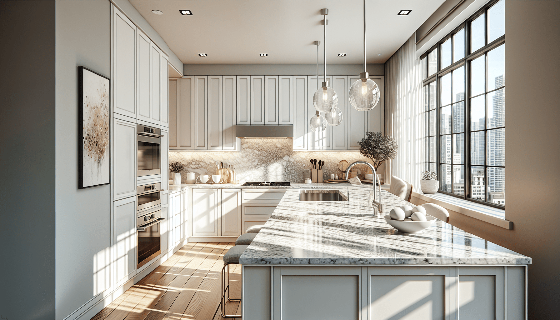 Enhancing White Cabinets with Light Colored Granite Countertops ...
