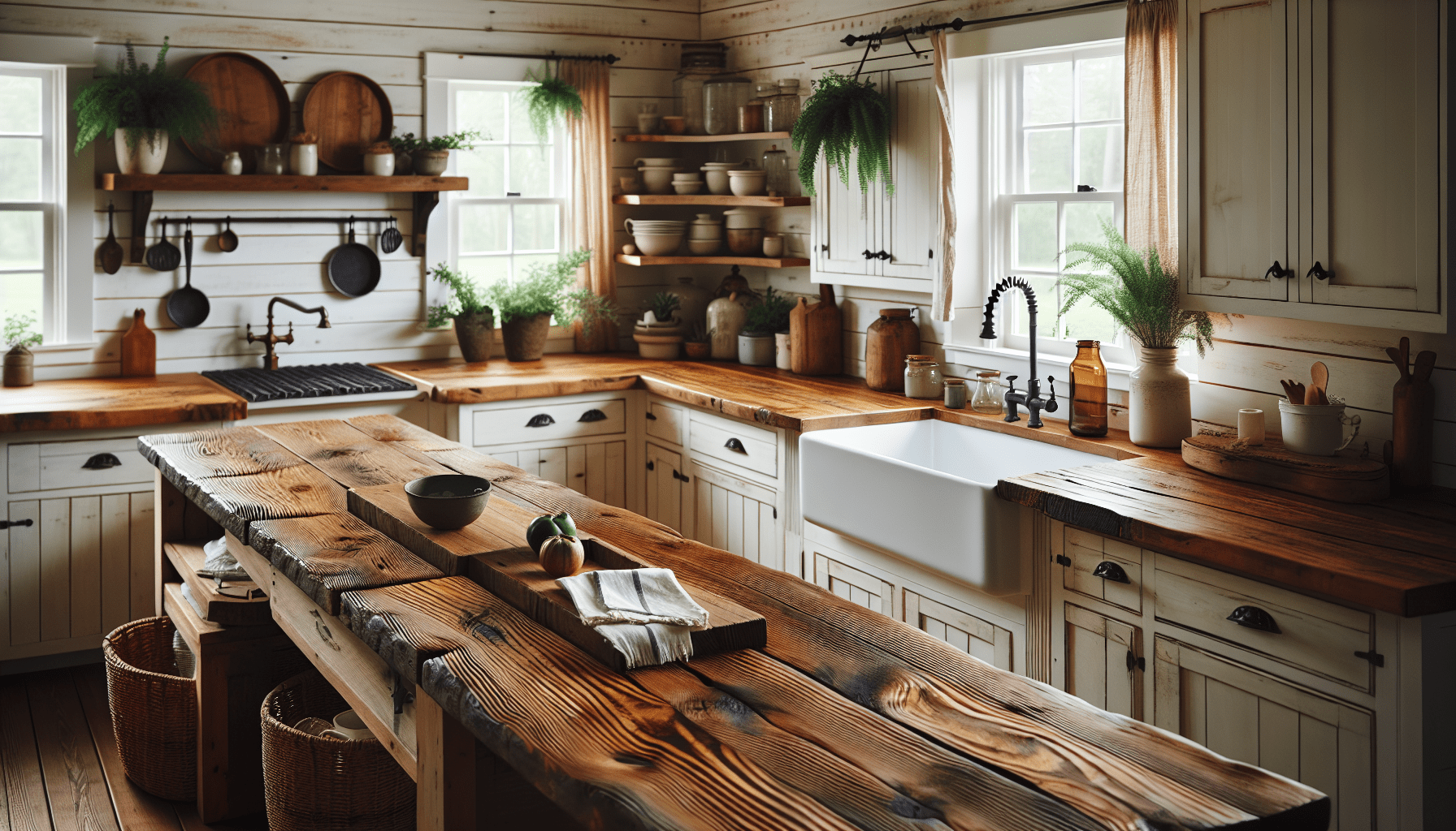 Farmhouse Countertops Perfectly Paired with Stylish Farmhouse Style Si ...
