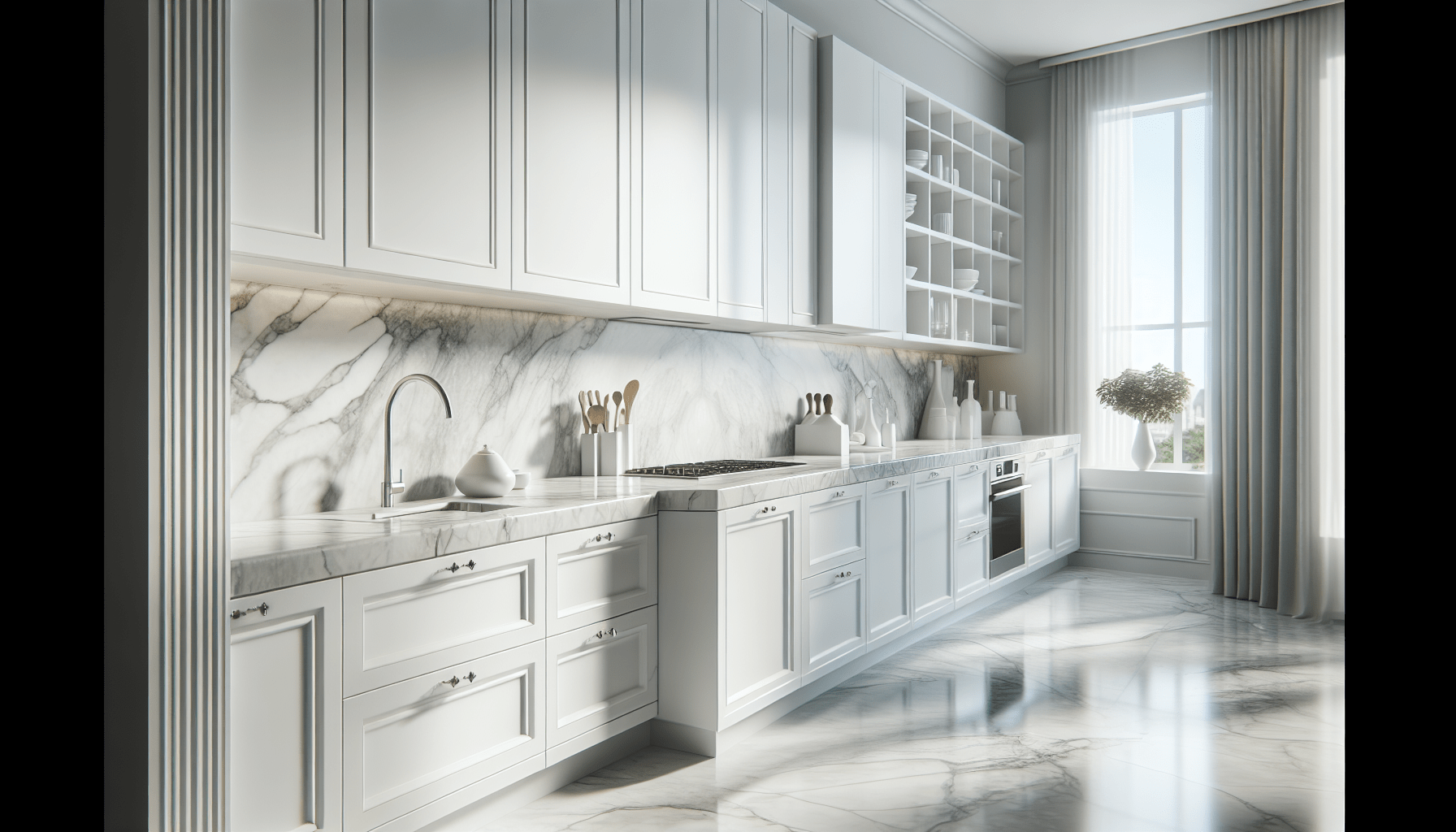 Perfect Harmony: White Marble Countertops with White Cabinets – Zicana ...