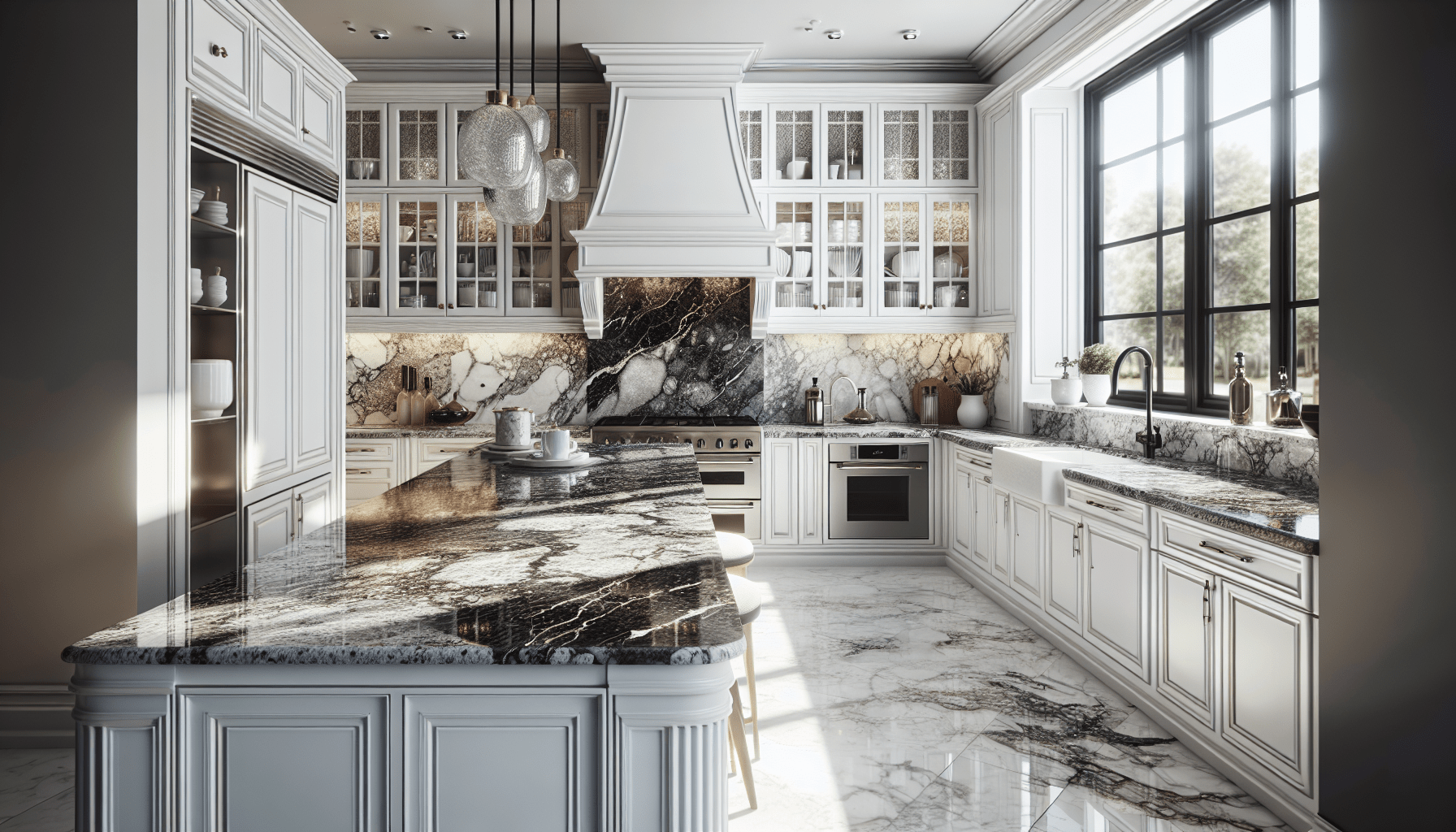 Stunning Granite Countertops Colors for Elegant White Cabinet Designs ...