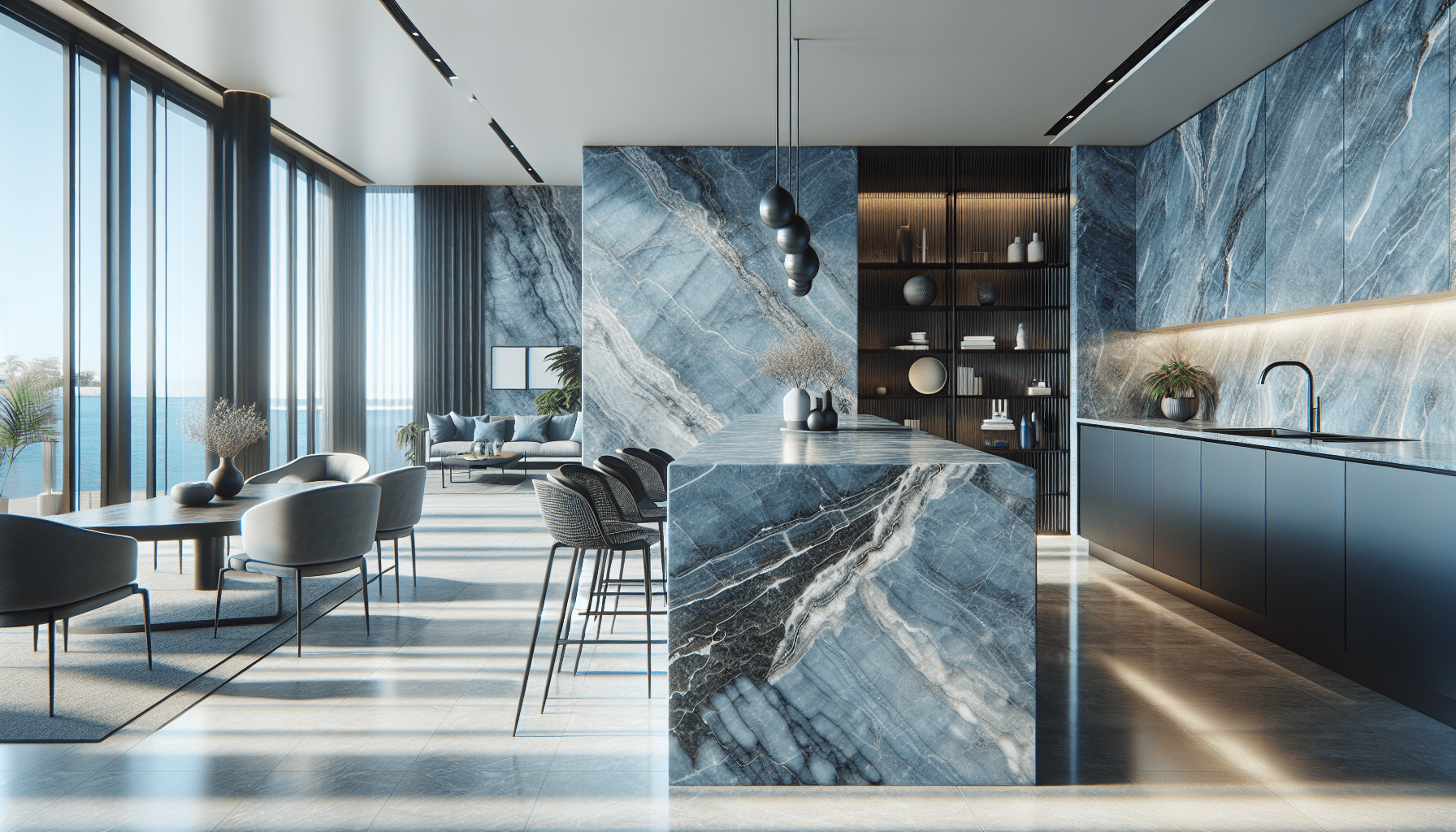 Transform Spaces with Exquisite Blue Quartzite Slabs from Zicana ...