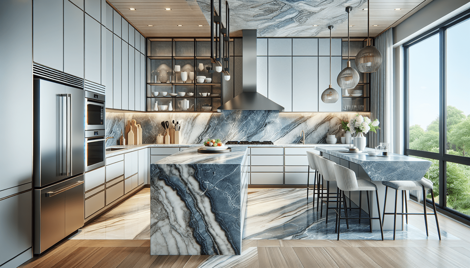 Transform Your Space with Blue Marble Kitchen Countertops – Zicana Boutique
