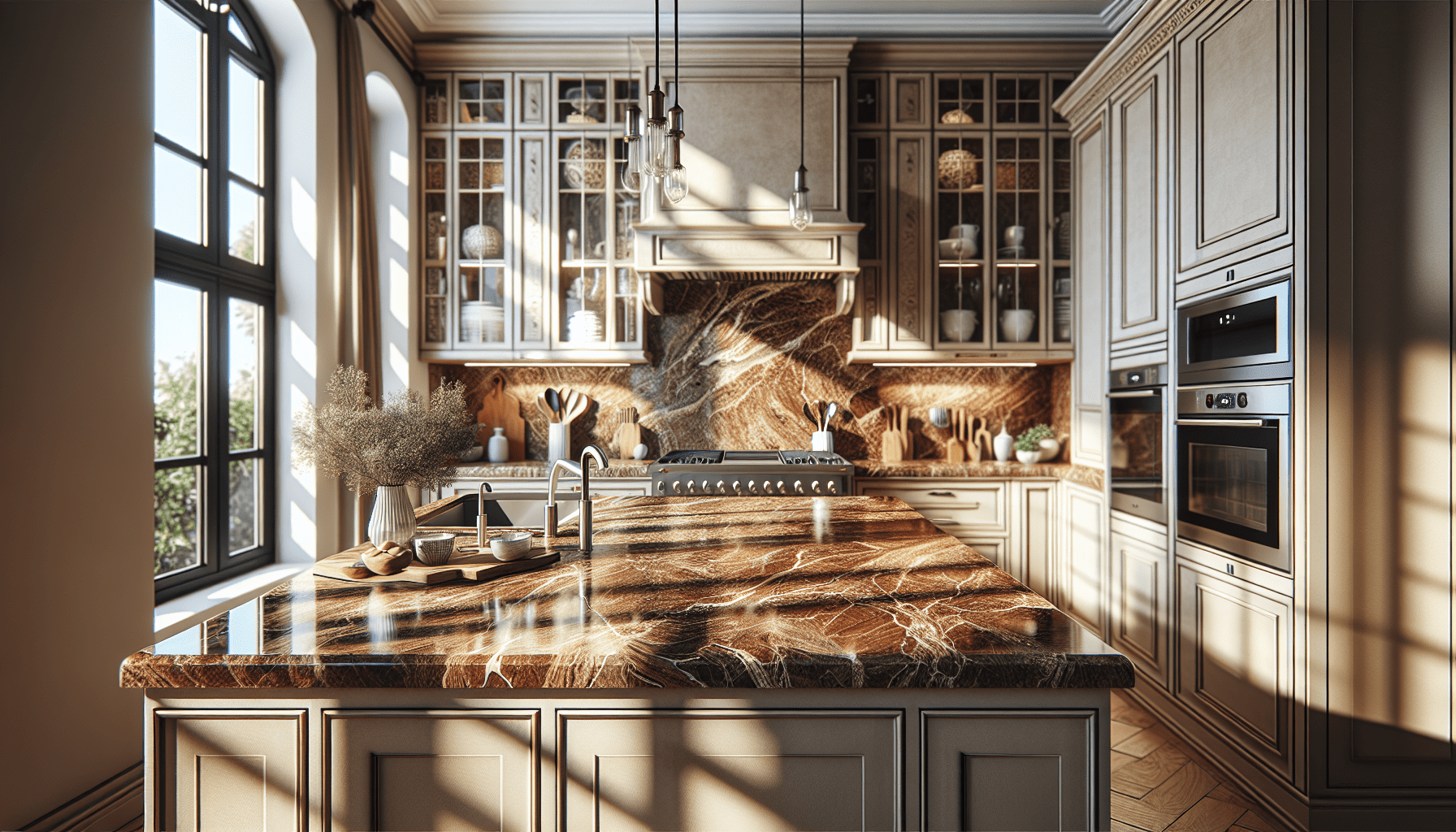 Transform Your Space with Brown Granite Kitchen Countertop – Zicana ...