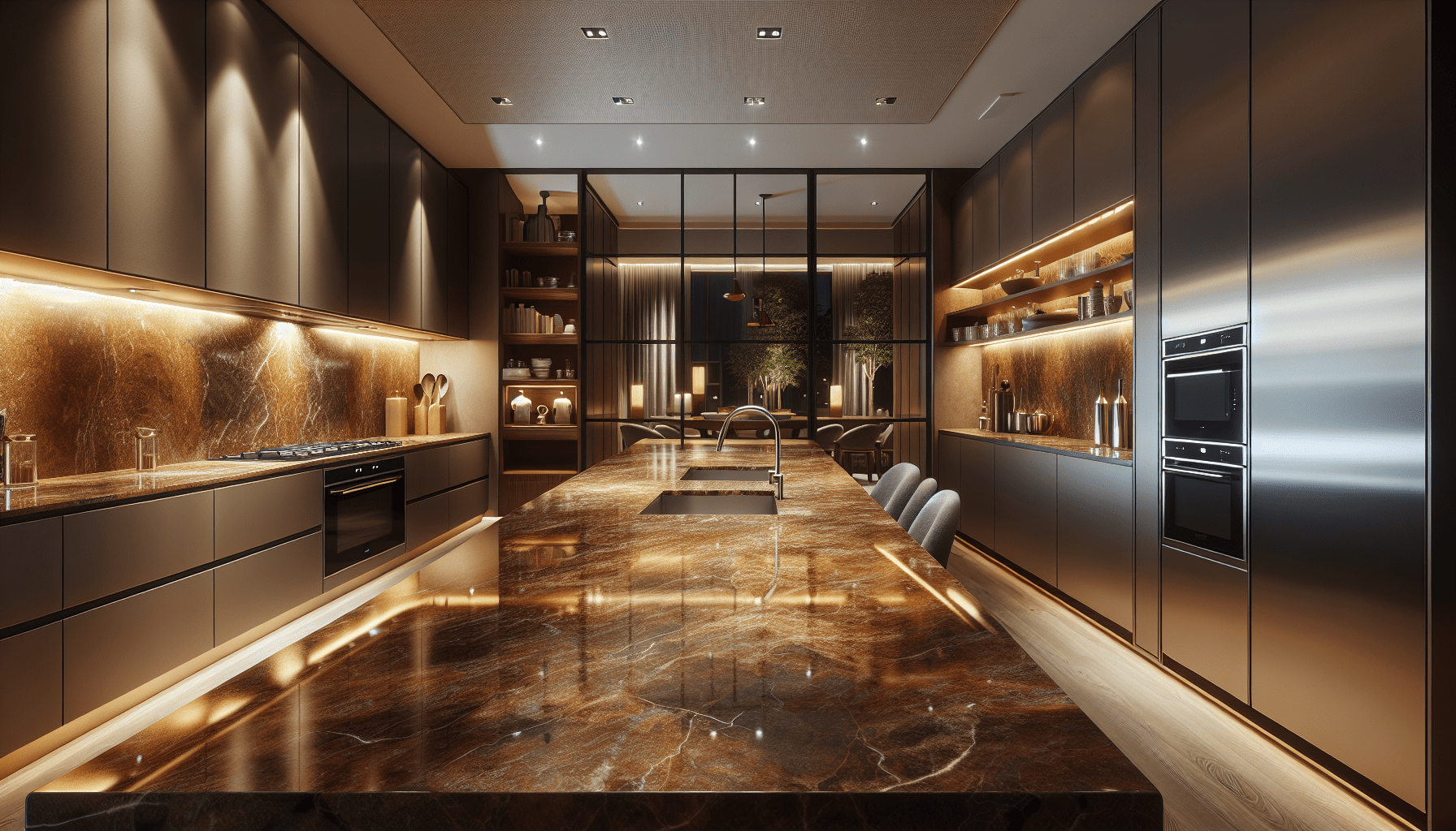 Transform Your Space with Brown Quartz Kitchen Countertops – Z Boutique ...